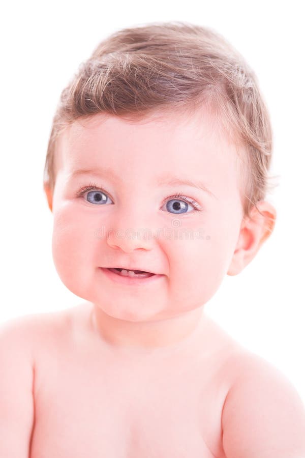 Happy baby girl. stock image. Image of adorable, expressive - 74002519