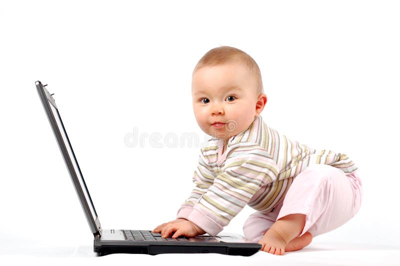 Baby computer genious stock image. Image of learn, toddler - 3607563