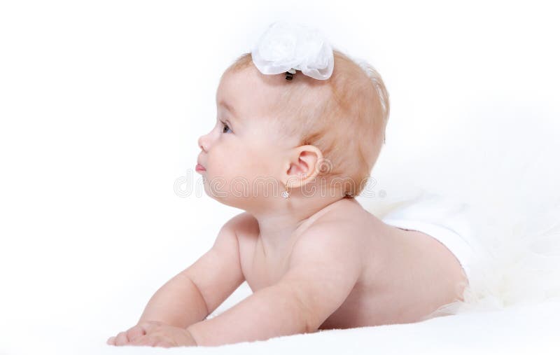 Happy Baby on a Light Background Stock Photo - Image of newborn ...