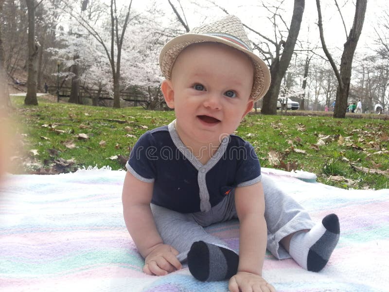 Happy Baby Outside Wearing Fedora Stock Photos - Free & Royalty-Free ...