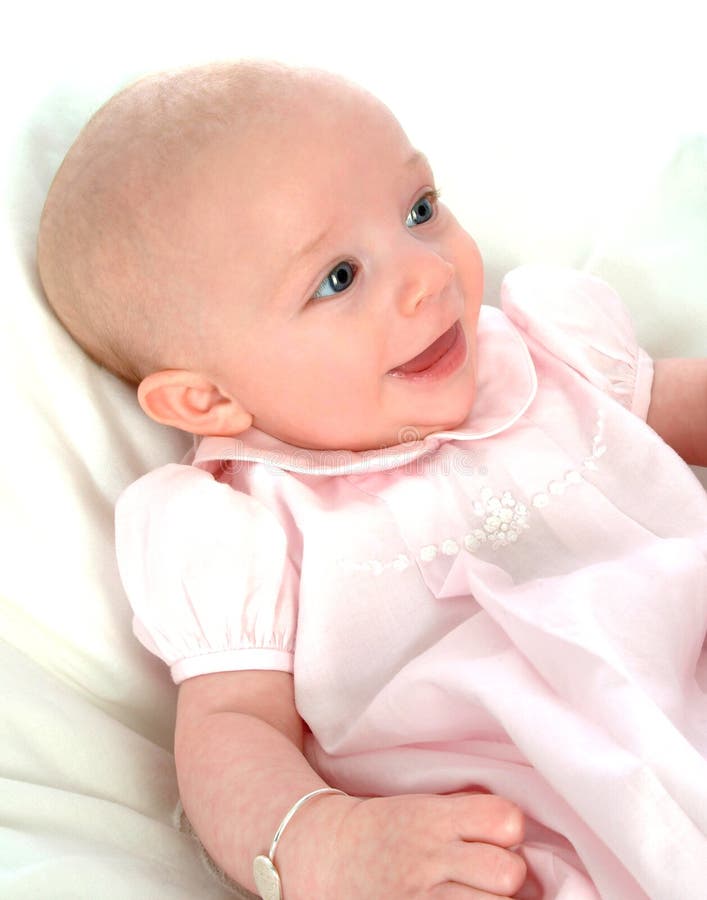 Baby with Pink Bow stock image. Image of newborn, comfortable - 4328331