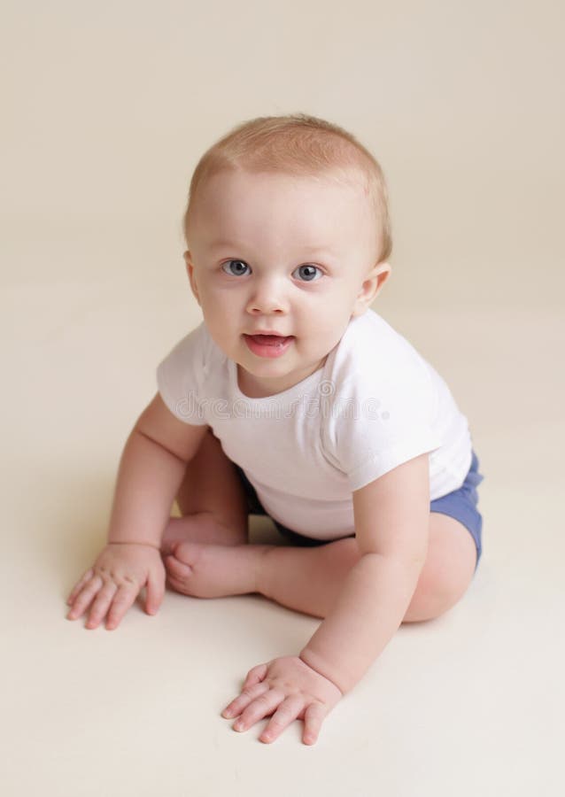 Happy Baby Sitting stock image. Image of strong, smiling - 49196295