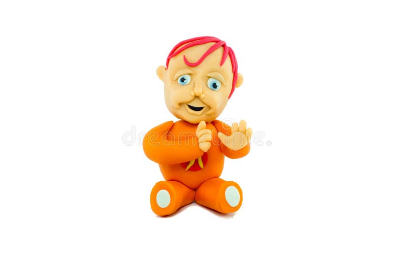 Happy Baby Smiling Made in Plasticine Stock Image - Image of childhood ...