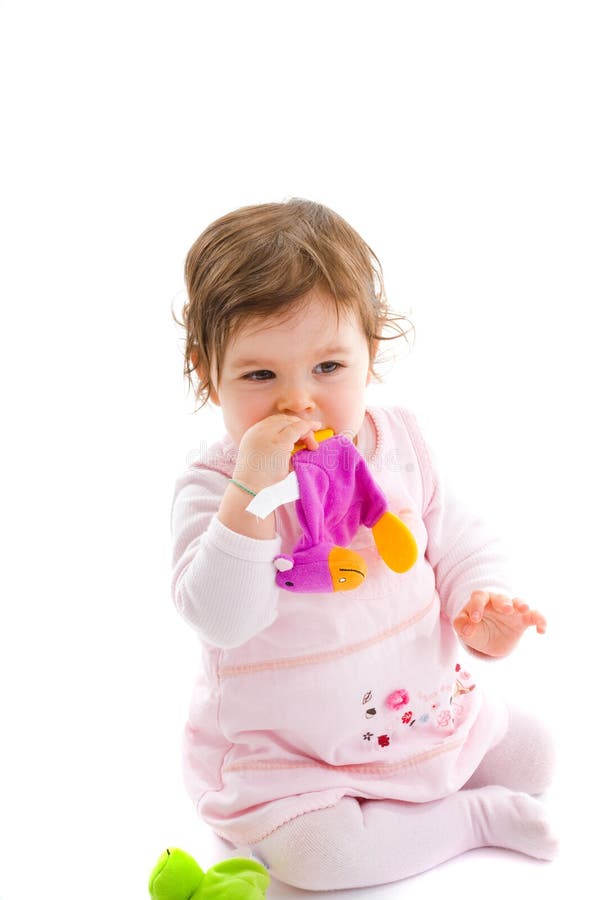 Happy baby teething stock image. Image of female, girls - 9935809