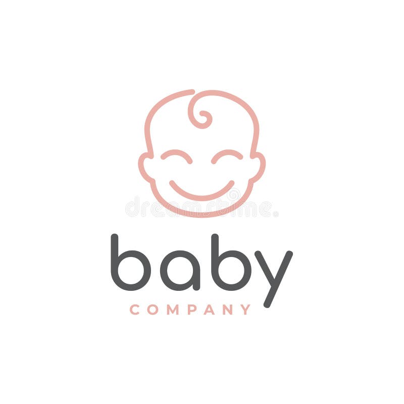 Happy Baby Toddler Babies Outline Vector Logo Design Stock Vector ...