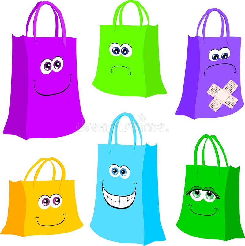 Happy bags stock vector. Illustration of store, customer - 13464164
