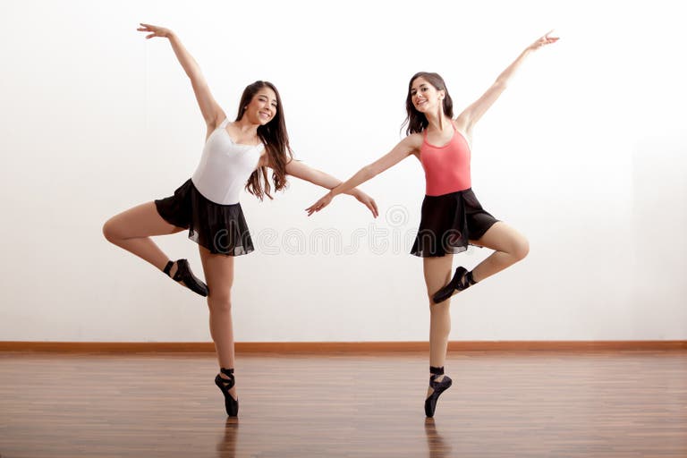Happy Ballet Dancers in a Studio Stock Image - Image of adult, active ...