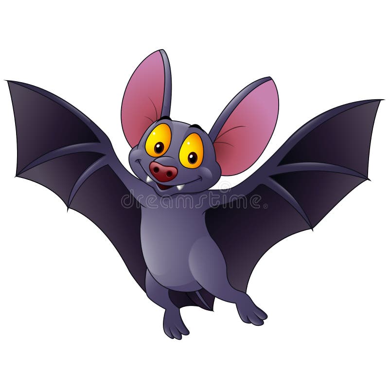 Happy bat cartoon flying stock vector. Illustration of grey - 76884901