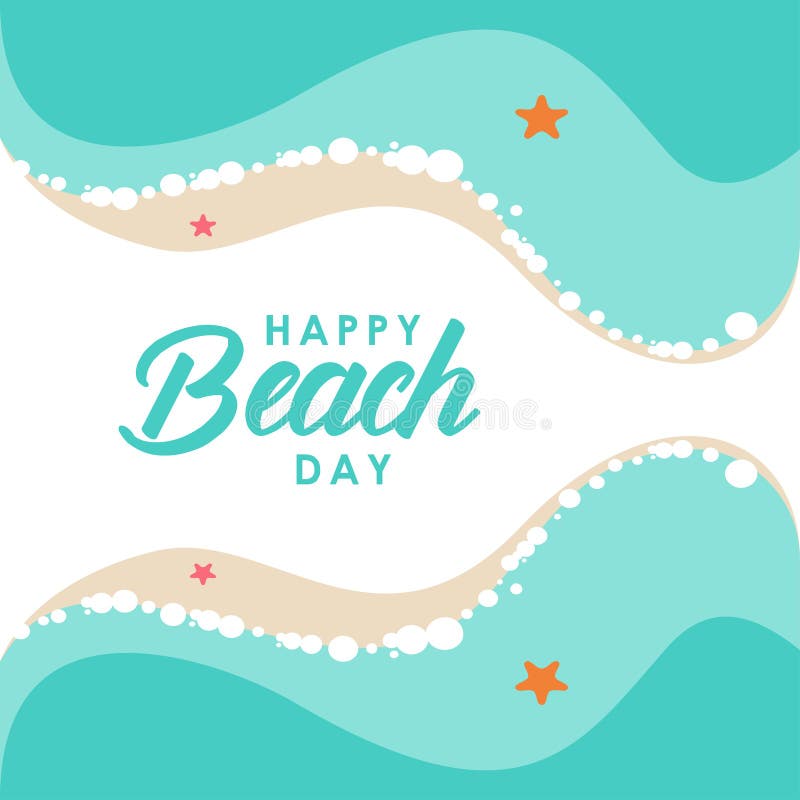 Happy Beach on the Top Vector Illustration Stock Vector - Illustration ...