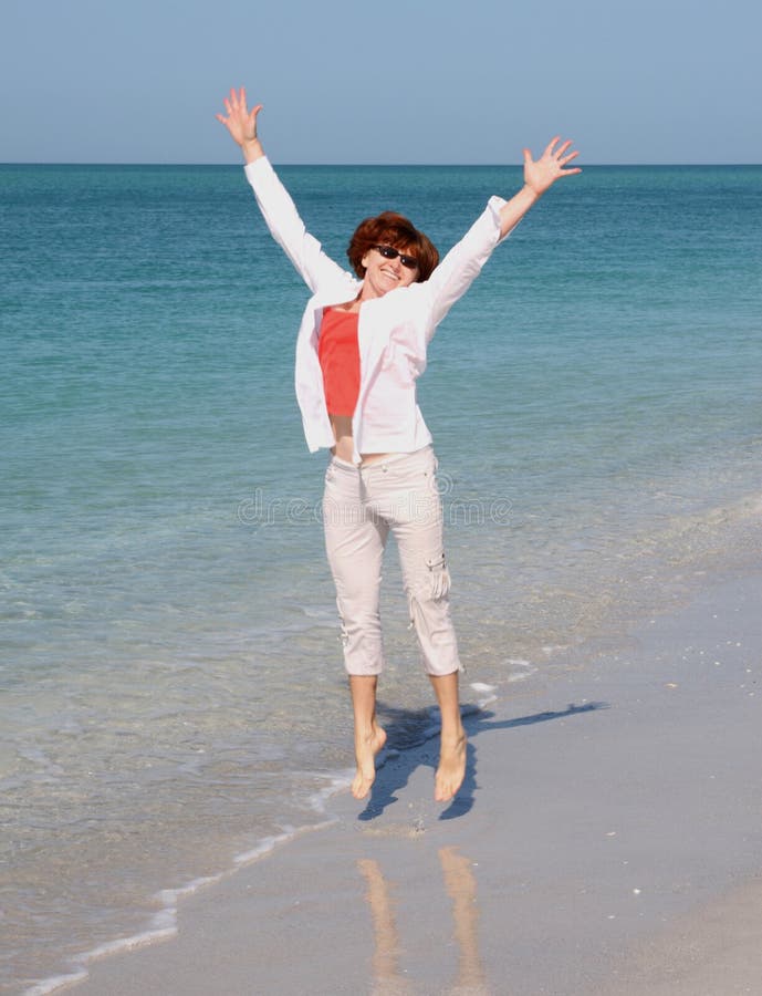 Happy Beach Girl stock image. Image of ocean, girl, light - 4800313
