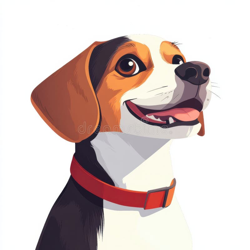 Happy Beagle Dog Portrait Vector Art Illustration Stock Illustration ...