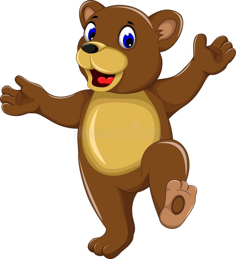 Happy Bear Cartoon for You Design Stock Illustration - Illustration of ...