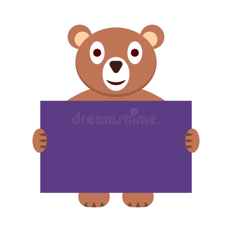Happy Bear Holding a Empty Frame. Vector Illustration Stock Vector ...