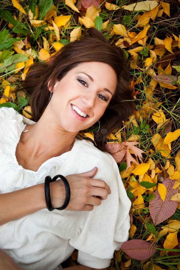 Happy Beautiful Autumn Woman Stock Image - Image of season, happiness ...