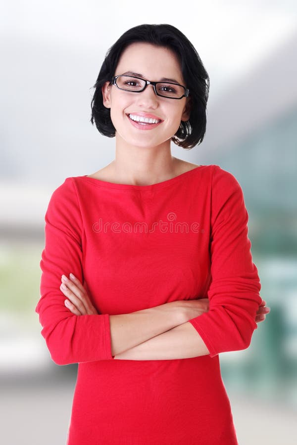 Happy Beautiful Woman in Casual Clothes Stock Image - Image of ...
