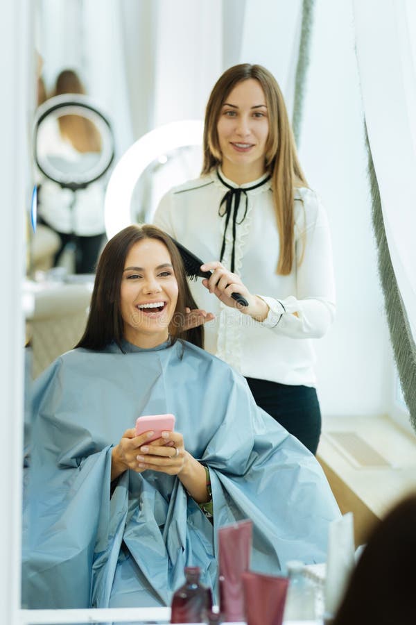 Happy Beautiful Woman Laughing Stock Photo - Image of modern, client ... Happy Beautiful Woman Laughing Stock Photo - Image of modern, client ...