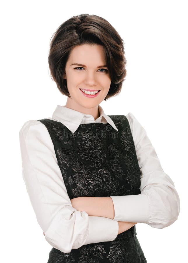 Happy Beautiful Woman Smiling Stock Photo - Image of positive, female ...