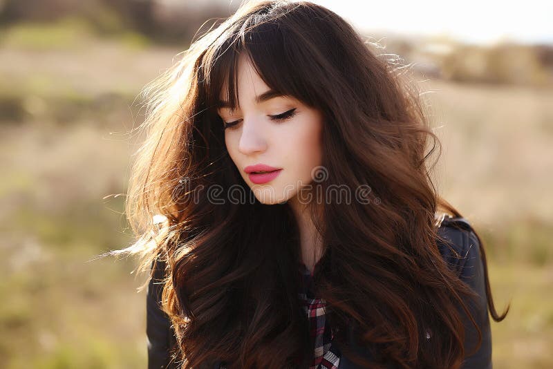 Beautiful Young Woman Sitting Alone Near Window With Rain Drops And