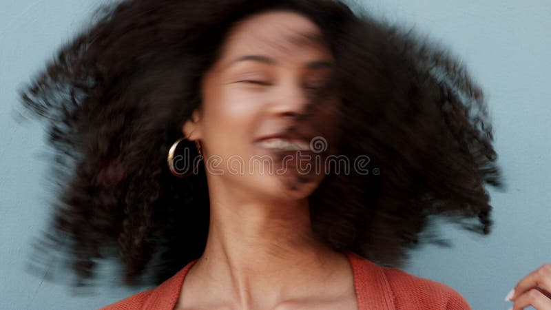 Happy Beauty And Natural Hair With Black Woman Smile And Laugh Against