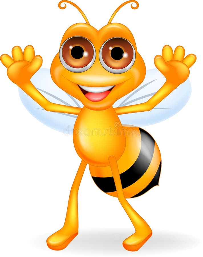 Happy bee cartoon stock vector. Illustration of happy - 27330152