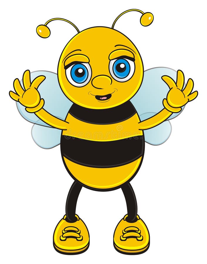 Happy bee stand stock illustration. Illustration of beetle - 77436789