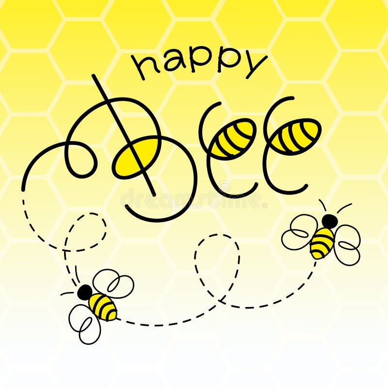 Happy Bee stock vector. Illustration of icon, yellow - 71794112