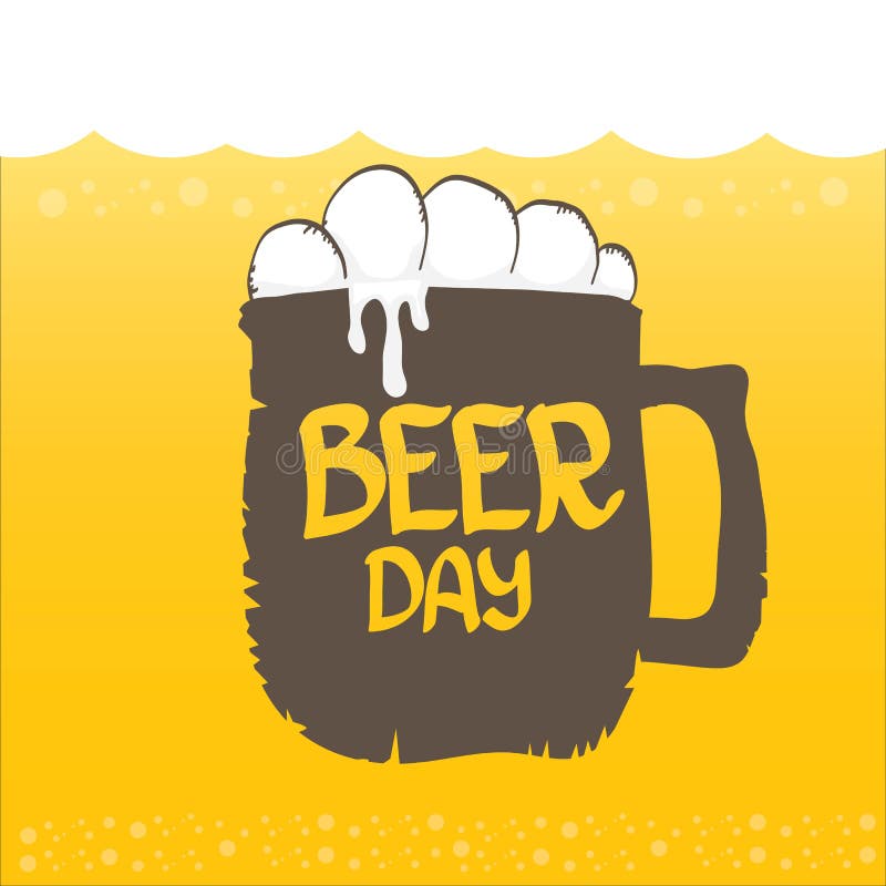 Happy Beer Day Vector Graphic Poster. Stock Vector - Illustration of ...