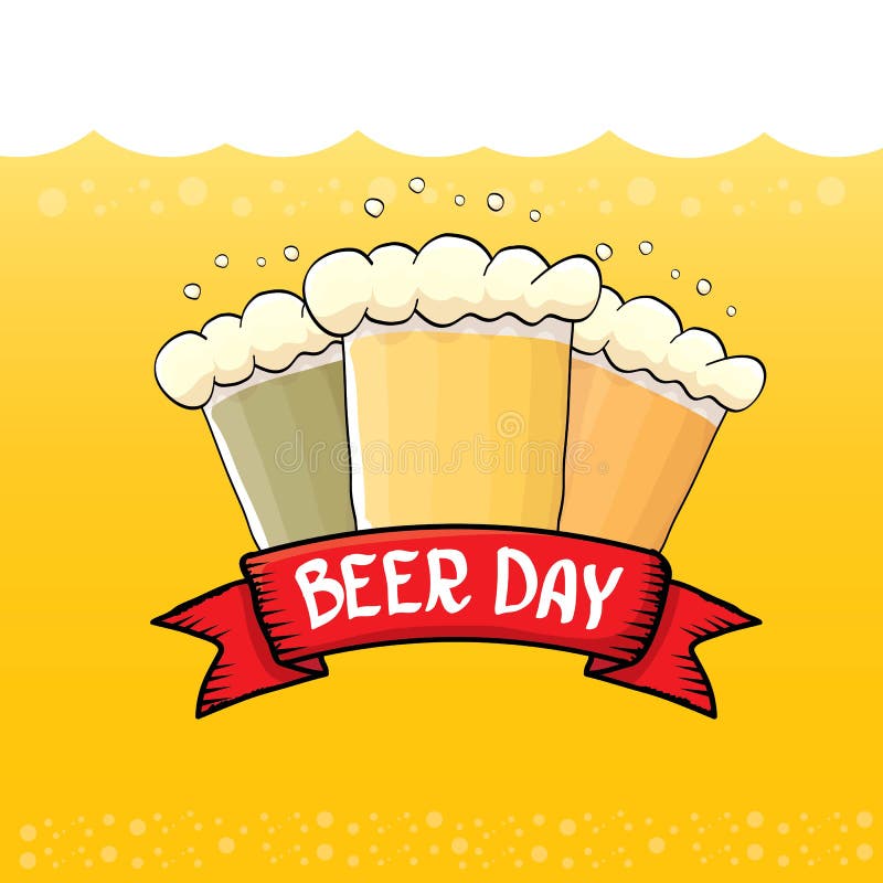 Happy Beer Day Vector Graphic Poster. Stock Vector - Illustration of ...