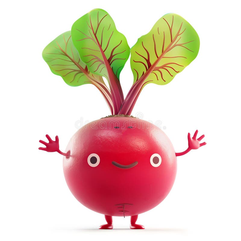 Happy Beetroot Character with Open Arms and a Wide Smile Stock ...