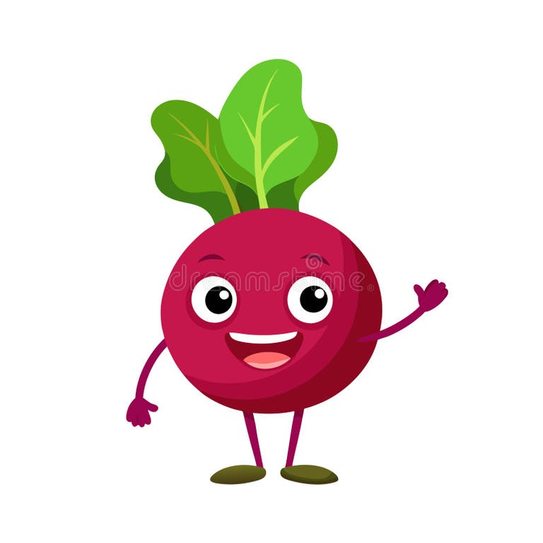 Happy Beetroot Character with Playful Attitude Stock Vector ...