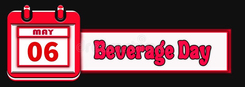 06 May, Beverage Day, Neon Text Effect on Bricks Background Stock ...