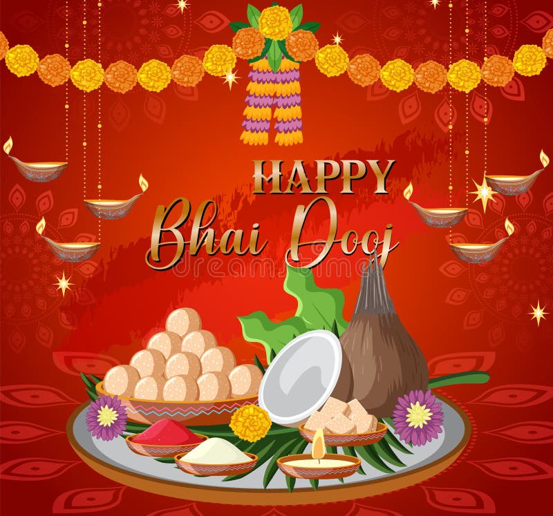 Happy Bhai Dooj Poster Design Stock Vector - Illustration of bhai ...