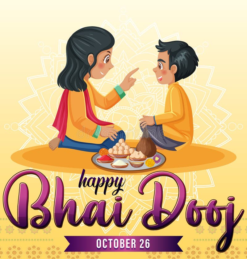 Happy Bhai Dooj Poster Design Stock Vector - Illustration of eps10 ...