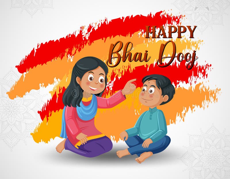 Happy Bhai Dooj Poster Design Stock Vector Illustration Of Bhai Clipart 259491059