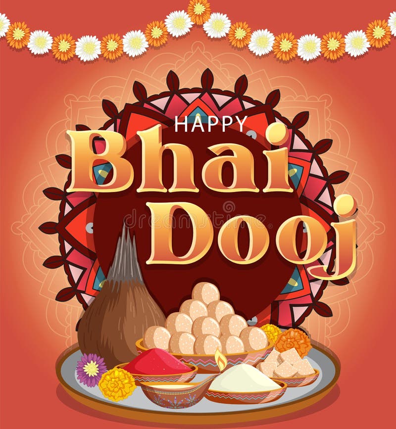 Happy Bhai Dooj Poster Design Stock Vector - Illustration of clipart ...