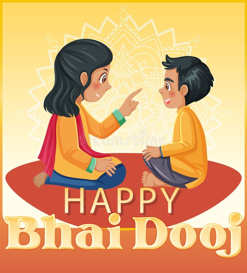 Happy Bhai Dooj Poster Design Stock Vector - Illustration of banner ...
