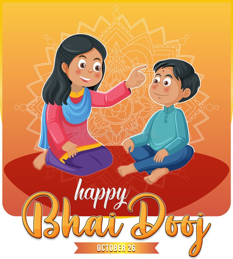 Happy Bhai Dooj Poster Design Stock Vector - Illustration of festival ...