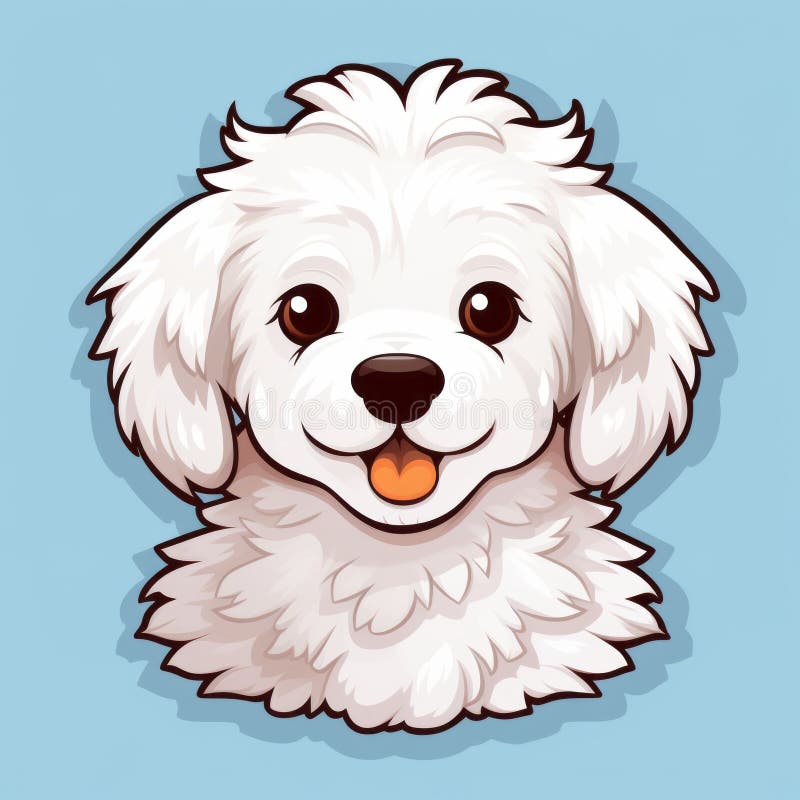 Happy Bichon Frise Sticker - Cute Cartoon Style Vector Design Stock ...