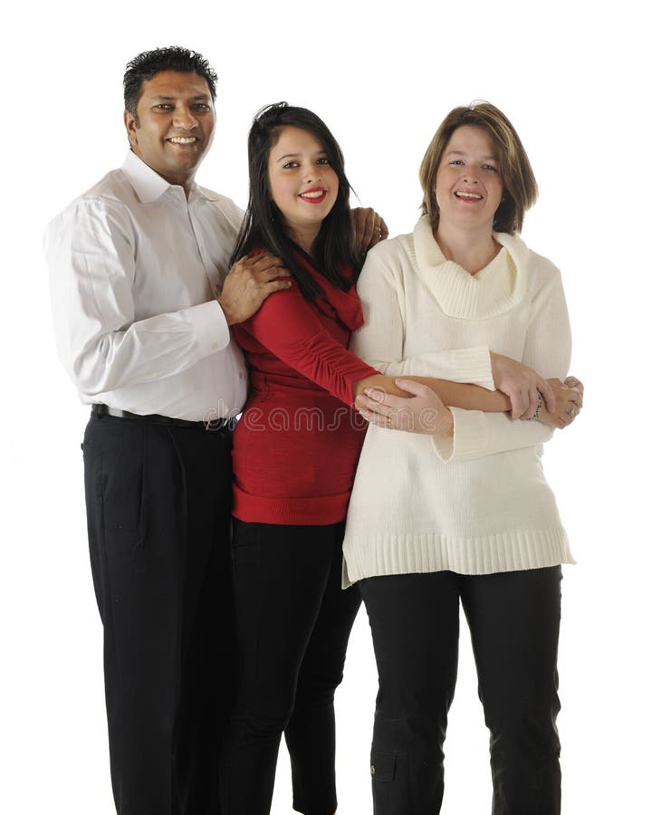 Biracial Family Portrait stock photo. Image of mother - 1565498
