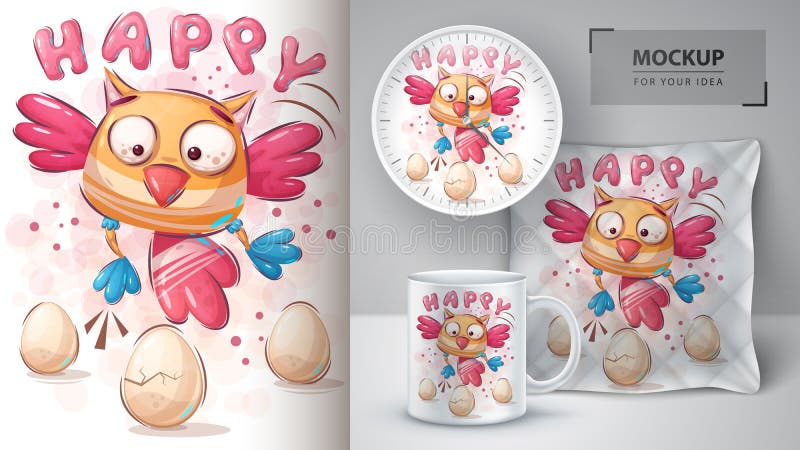 Happy Bird Poster and Merchandising Stock Vector - Illustration of ...