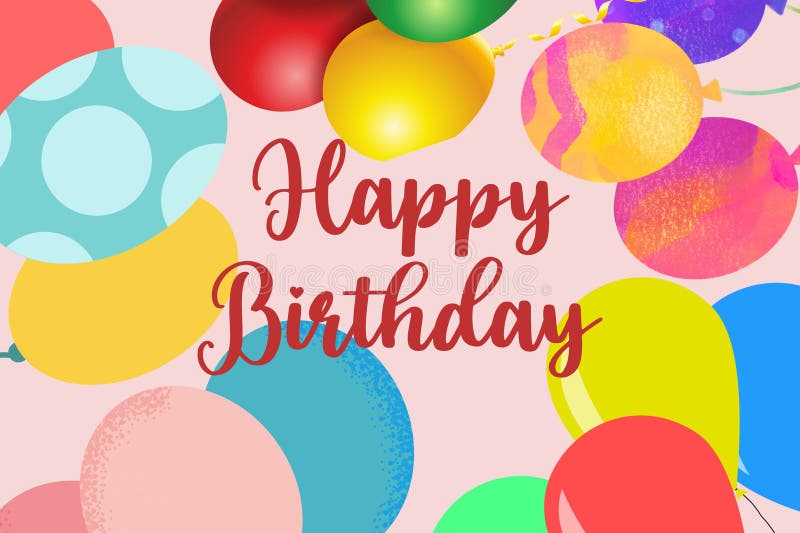 Happy Birthday Greetings stock illustration. Illustration of text ...