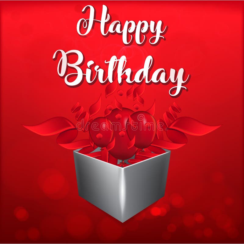 Happy Birth Day Red Background, Vector Illustration Stock Vector ...