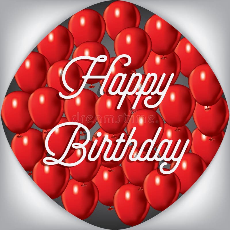 Happy Birth Day Red Background, Vector Illustration Stock Vector ...