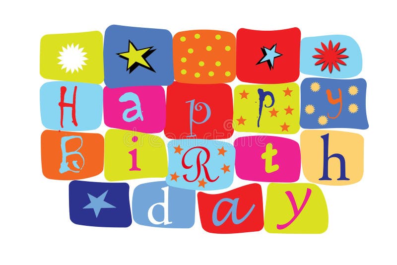 Happy birthday stock illustration. Illustration of blocks - 15614391
