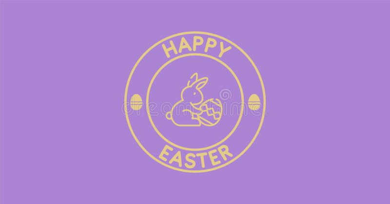 Happy Easter Typography Minimal Postcard. Text Patch Sticker. Banner ...