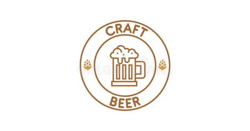 Craft Beer Typography Minimal Postcard. Text Patch Sticker. Beer Glass ...