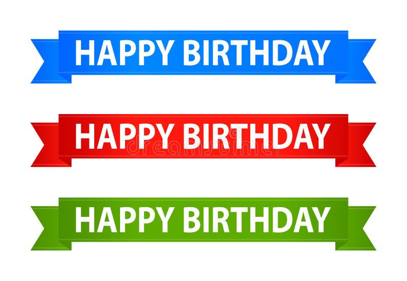 Happy Birthday Ribbon Banner Stock Vector - Illustration of festival ...