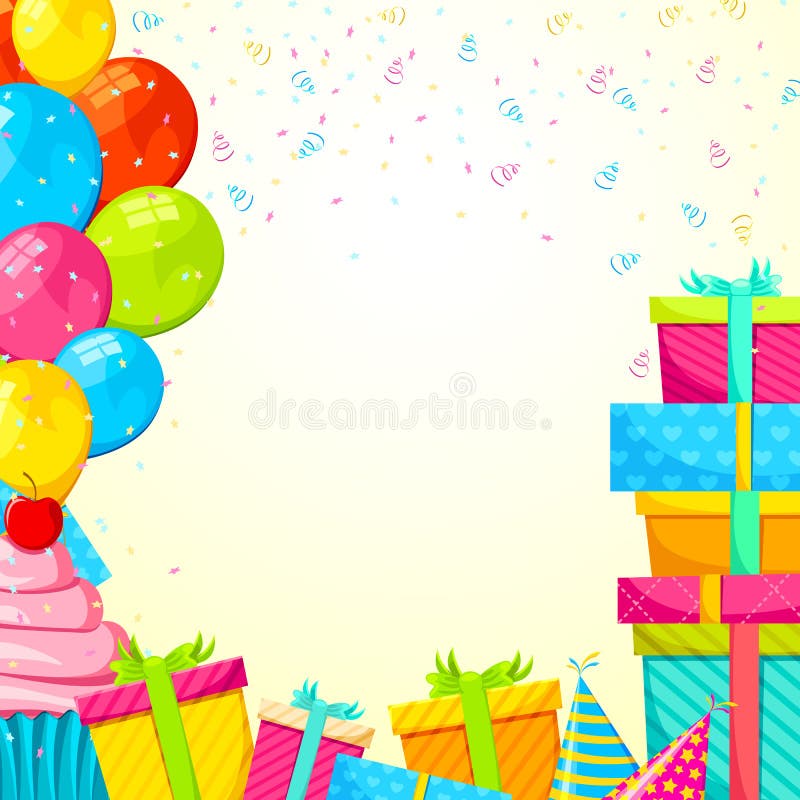 Birthday card stock vector. Illustration of festive, blue - 8036491