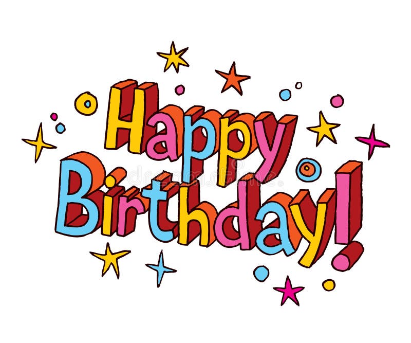 Happy Birthday Cartoon Sign Stock Vector - Illustration of abstract ...