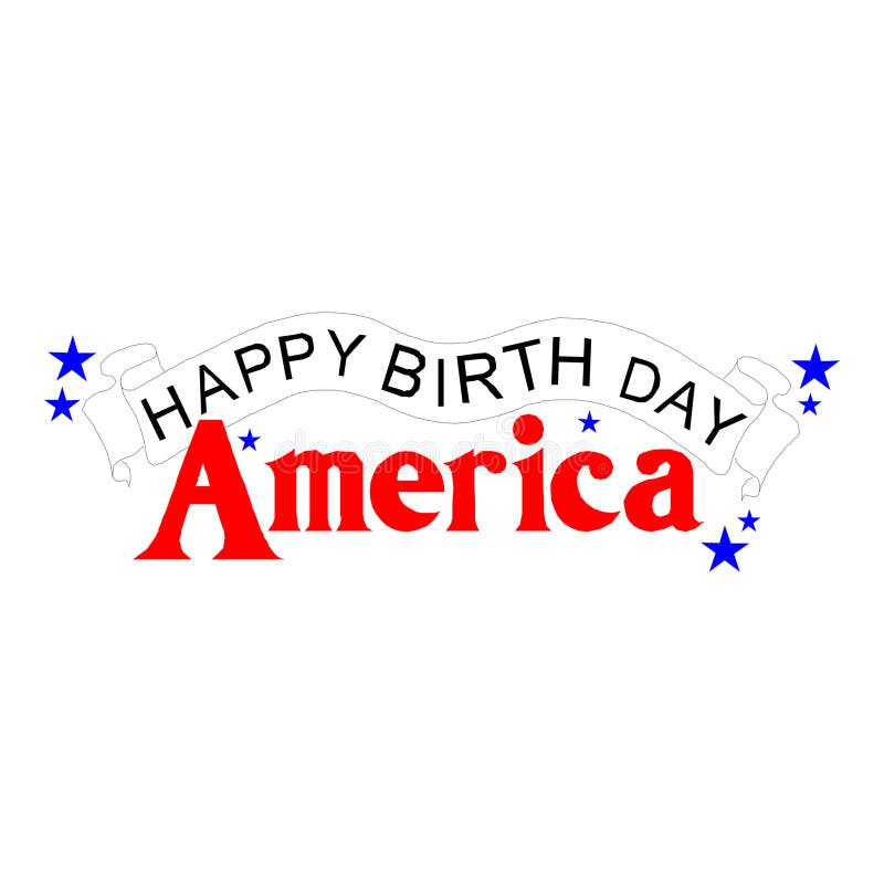 Happy Birthday America Sticker Template Stock Vector - Illustration of birthday, banner: 296142543